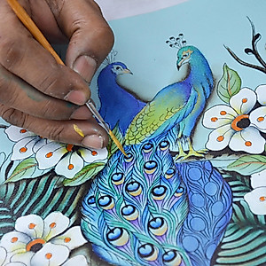 Anna by Anuschka womens Anna Anuschka Women s Genuine Leather Crossbody Organizer Hand Painted Exterior Peacock Lov, Peacock Love, One size US