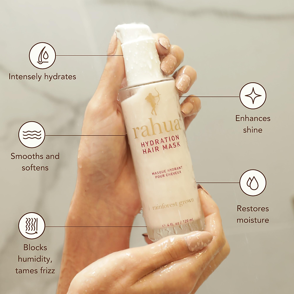 Rahua Hydration Hair Mask, 4 Fl Oz, Ultra-Hydrating Deep Conditioning Hair Care for Dry Damaged Hair with Nourishing Natural, Plant-Based Derived Ingredients, Organic Oils & Moisturizing Shea Butter