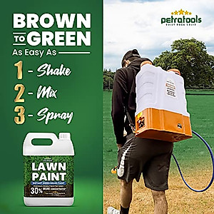PetraTools Lawn Paint, Green Grass Lawn Spray Grass Paint For Lawn, Green Lawn Spray, Green Grass Spray For Lawn & To Grass Spray Paint Grass Green, Green Dye for Lawn Spray on Grass (1 Gal)