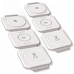 (2 Pack Set) Travel 3 in 1 Charging Station for Multiple Devices Apple Compatible Folding Magnetic Charger for AirPods, Apple Watch and iPhone (Compatible with MagSafe)