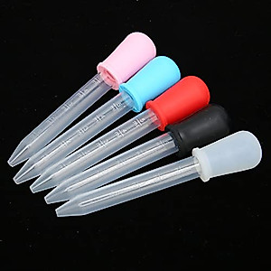 Liquid Transfer Dropper, Food Grade Silicone 5ml Calibrated Washable DIY Liquid Dropper for Crafts Projects