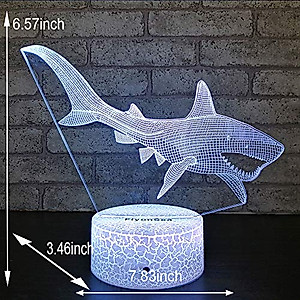 FlyonSea Baby Shark Toys Nightlight,Baby Shark Party Supplies 16 Color Changing Kids Night Light with Touch and Remote Control, Kids Shark Decor Lamp Birthday Christmas Gifts for Kids Boys Baby