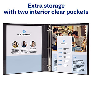 Avery Durable 3 Ring Binder, 0.5" Slant Rings, Color (Black, Blue, Maroon, Green) Will Vary, 1 Binder (11058)