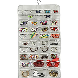 Simple Houseware Hanging Jewelry Organizer 80 Pocket, Grey