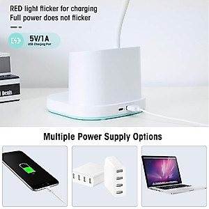 Desk Lamp, LED Desk Lamp for Home Office, Dimmable Desk Light Lamp for Office Reading, Battery Operated Tall Desk Lamp with USB Powered, Desklamp' with 360° Flexible Adjustable, Desktop Lamp Light
