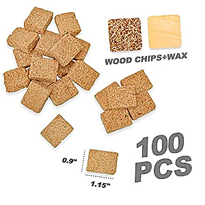 Skyflame 100 Pack Natural Fire Starters, Square Waterproof Easy Fire Charcoal Starters Compatible with BGE, Kamado Joe, Smokers, Wood Stove & Grills, BBQ & Grill, Campfire, Fireplace, Camp Fire Pits