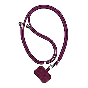 CoGear - Universal Phone Lanyard Patch, Nylon Patch Phone Lanyard, Crossbody Nylon Patch Phone Lanyards (Wine Red, 1 Pcs)