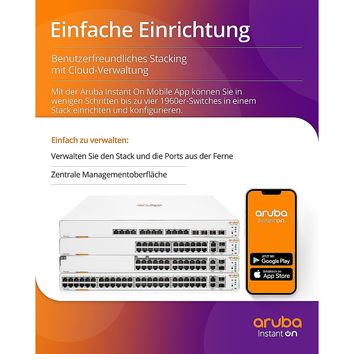 Aruba Instant On 1960 24-Port Gb Smart-Managed Layer 2+ Ethernet Switch with PoE | 24x 1G, 2X 10GBase-T + 2X SFP+ Uplink Ports | 20x CL4 + 8X CL6 PoE (370W) | Stackable | US Cord (JL807A#ABA)