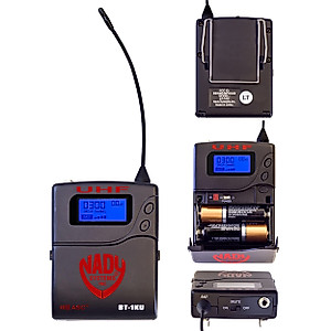 Nady 4W-1KU LT Quad True Diversity 1000-Channel Professional UHF Wireless System with 4 Lapel/lavalier Microphones – AutoScan – Automatic Transmitter Pairing – True Diversity – All Metal Construction