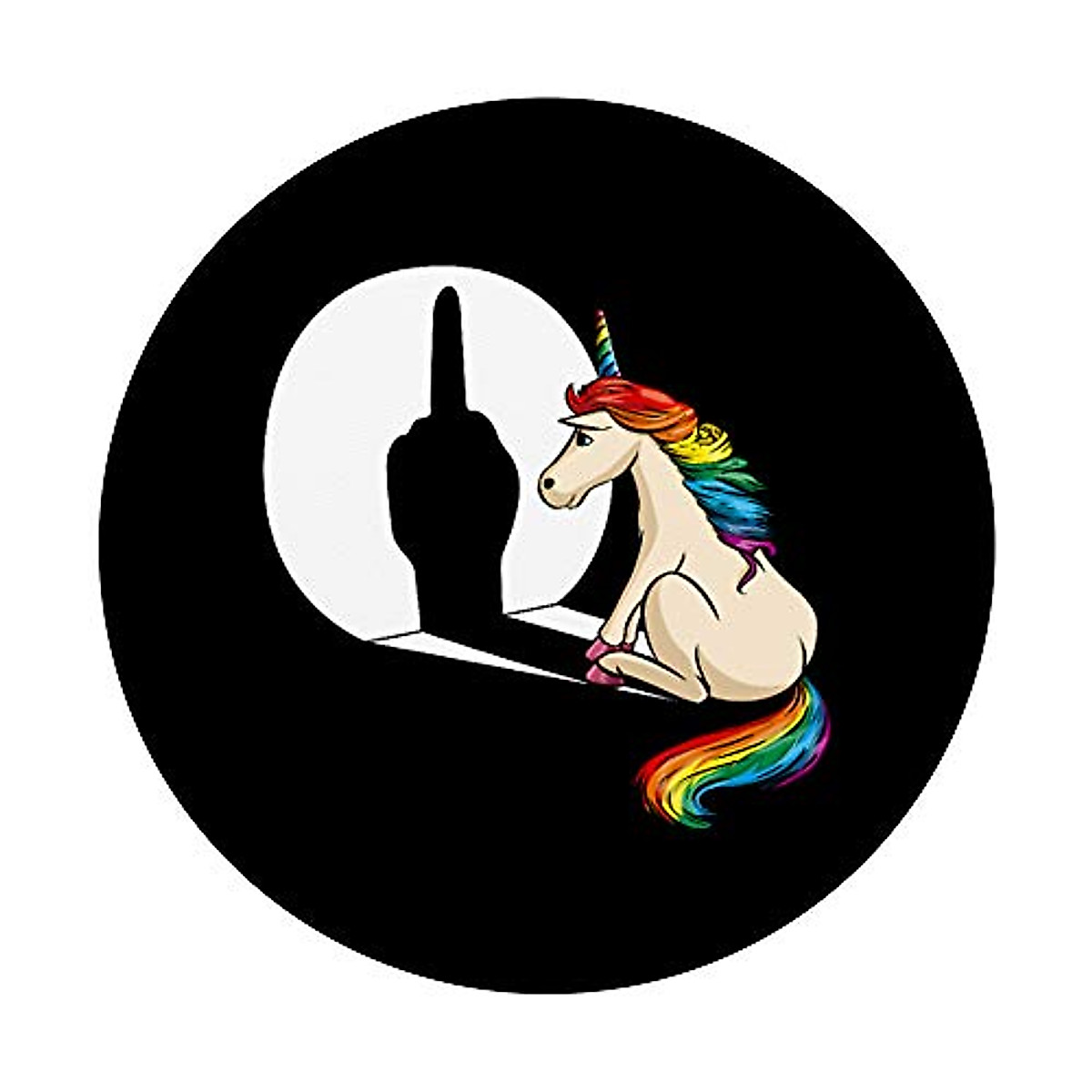 Middle Finger Unicorn Statement Sarcasm Funny Unicorn PopSockets Swappable PopGrip