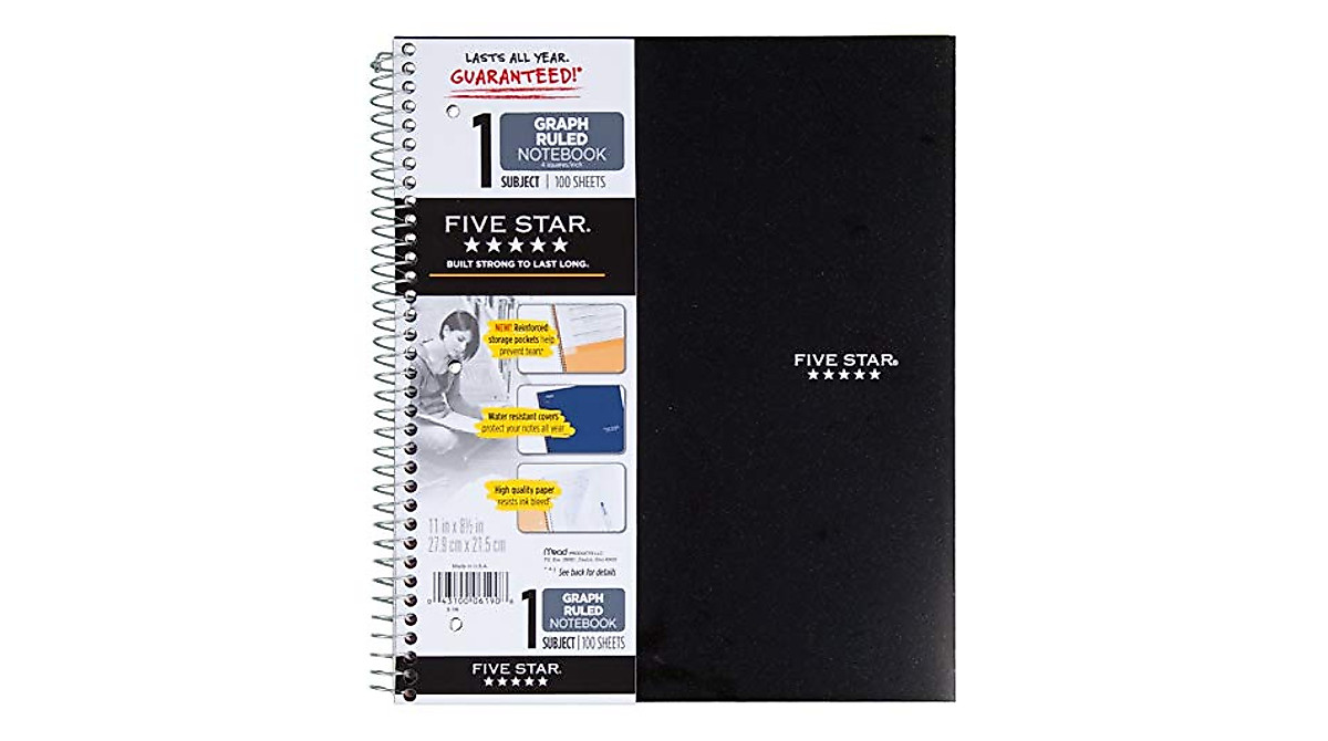 Five Star 11" Spiral Notebook – Convenient Pack of 2