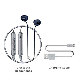 TCL SOCL200BT Wireless Earbuds Bluetooth Headphones with 12.2mm Speaker Drivers for Rich Bass and Clear Sound, Built-in Mic - Phantom Black, One Size