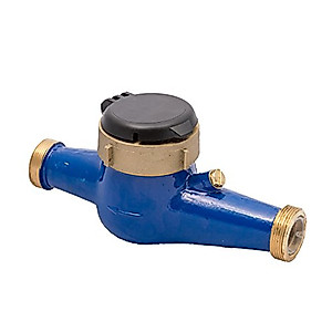 PRM 1-1/4 Inch NPT Multi Jet Water Meter with Pulse Output, Brass Body - Not for Potable Water