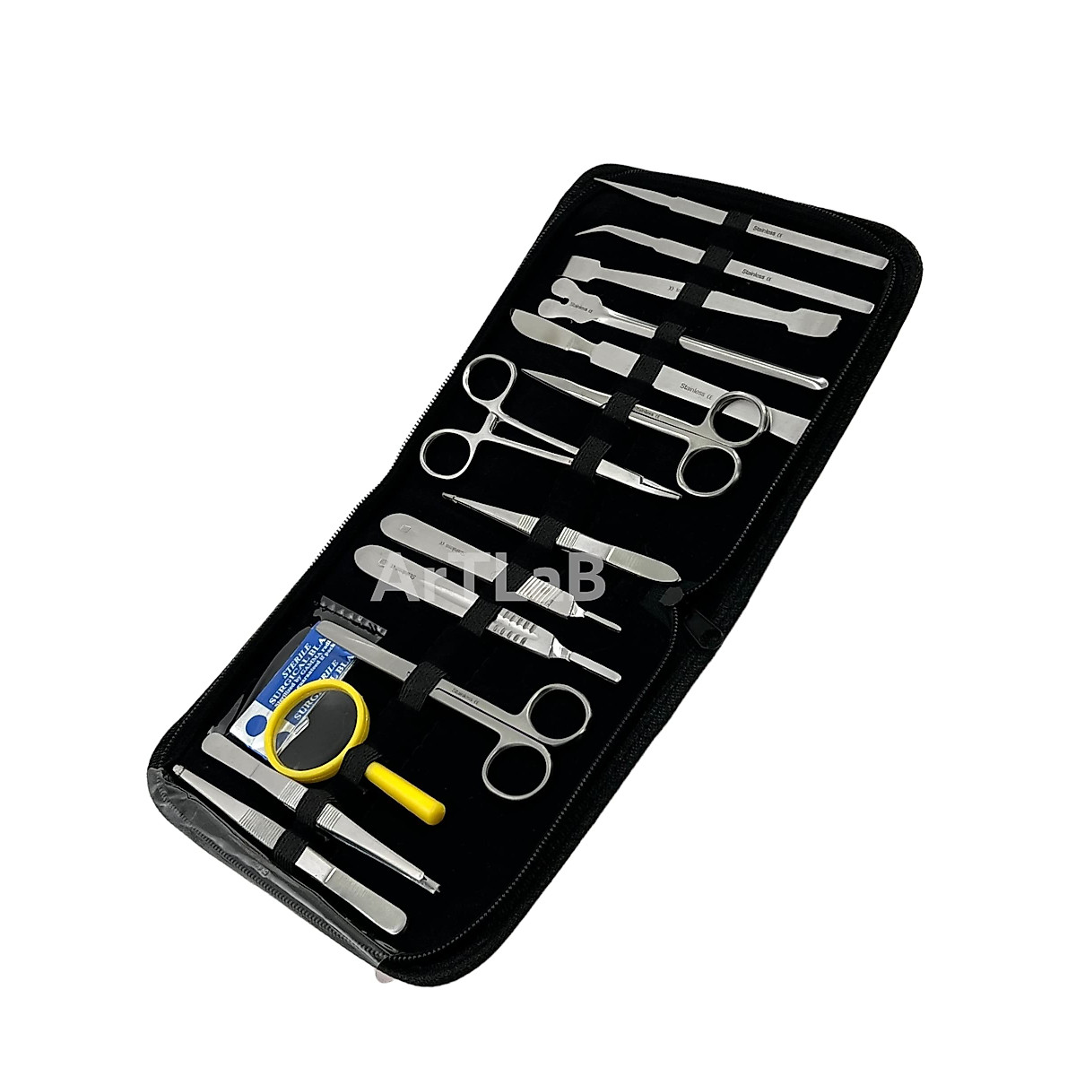 Premium 34 Pcs Advanced Biology Lab Anatomy Student Dissecting Dissection Kit Set with Scalpel Knife Handle Scalpel Blades (All in One with Zipper Case) Blades