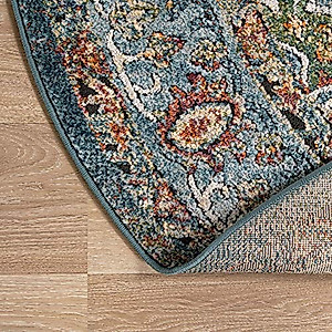 Unique Loom Isabella Collection Traditional Medallion Blue Round Rug (3' 3 x 3' 3)