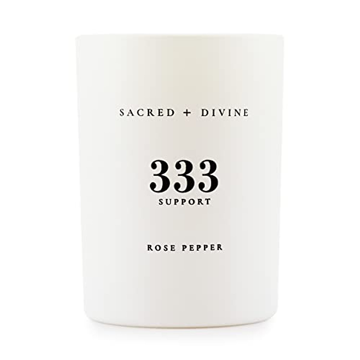 Sacred + Divine 333 "Support Scented Intention Candle, Rose Pepper, Angel Number Manifestation Candle, Soy Coconut Aromatherapy Candle with 80 Hour Burn Time