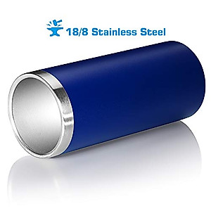 JIVILILM Stainless Steel Insulated Cooler for 12oz Slim Cans | Skinny Can Drinks Holder for Hard Seltzer, Beer, Soda, and Energy Drinks (Navy Blue)