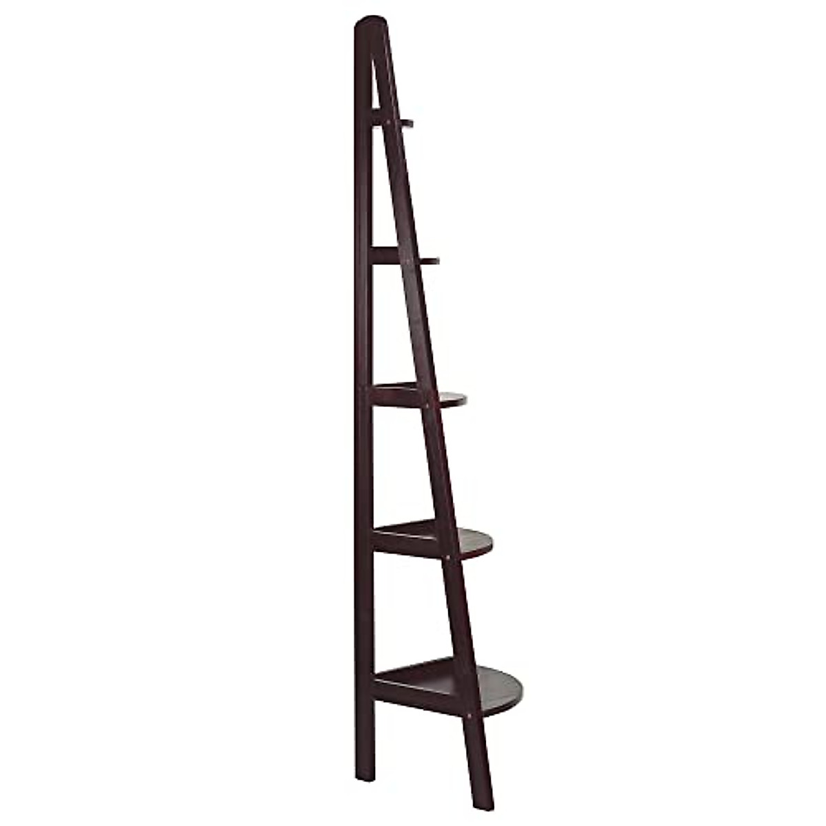 Casual Home 5-Shelf Corner Ladder Bookcase, Espresso