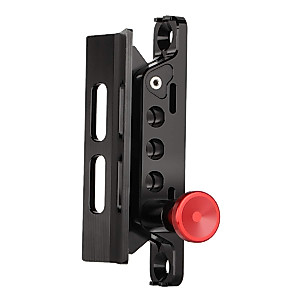 Adjustable Aluminum Fire Extinguisher Mount Holder with 4 Clamps Vehicle Fire Extinguisher Bracket for Wrangler TJ JK JL JKU UTV Polaris RZR Ranger (Black with Red Knob)