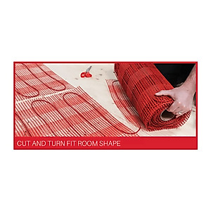 Nuheat Mesh 20 in x 13 ft N2M020 Electric Radiant Floor Heating Kit: nVent Heating Cable 240V 20 Sq Ft Pre-Attached To Adjustable Adhesive Mat with Nuheat Home Programmable Thermostat