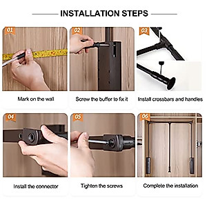 Pull Down Closet Rod for Hanging Clothes, Soft-Close Wardrobe Lift Retractable Cabinet Rail for Inside Cabinet Width 26"~35", 33 lb Weight Rating, Aluminium alloy Tubing with Plastic Housing