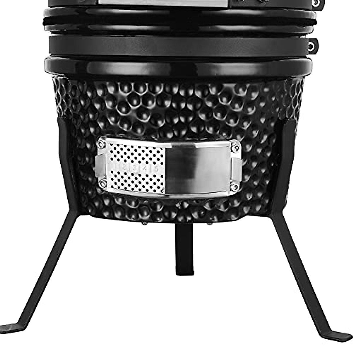 WHNB 13 Inch Mini Grill Garden Ceramic Charcoal Grills Multifunctional Outdoor Without Side Table for BBQ, Camping and Picnic -Black