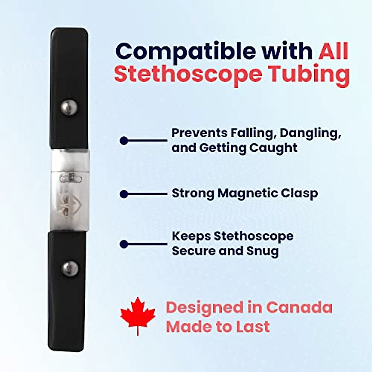 ScopePal Clip for Stethoscopes, Stethoscope Clip for Doctors, Nurses, Medical Students, Stethoscope Accessory Compatible with 3M Littmann Classic III, Lightweight II S.E, and More, Black