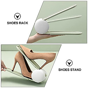 Veemoon Shoe Stacker Organization Stacker Space Holder Racks Deck Home Shelf for Slots Layer Slipper White Household Stands Adjustable Bedroom Non-Skid Stackable Sandals Storage Sneakers Chic Rack