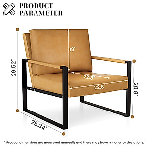 DKLGG Fabric Accent Chairs for Living Room Armchair Single Sofa Chair for Bedroom with Extra-Large Ergonomic Cushion Sturdy Metal Frame Anti-Scratch Foot Mats