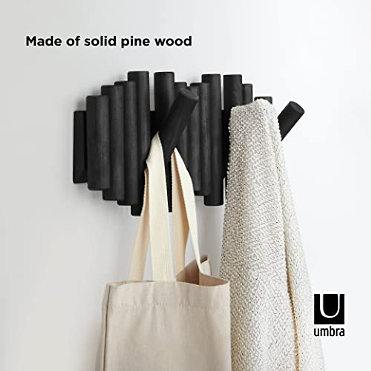 Umbra Picket Rail Hook for Entryways, W38×D4×H17cm, Black