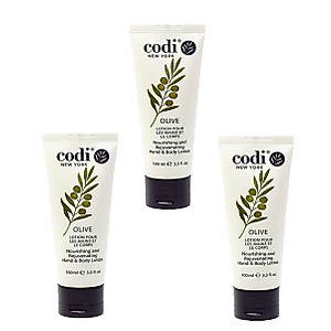 Codi Olive Lotion nourishing and rejuvenating HAND & BODY LOTION 3.3 oz - 3 TUBES