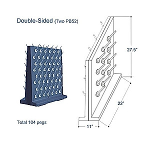 Azzota Pegboard Bench-top/Wall-Mount Laboratory Glassware Drying Rack with 52 Pegs, Gray