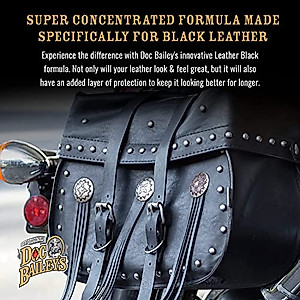 Doc Baileys Black Leather Detail Kit - Restore Your Black Leather & Vinyl Gear - Leather Cleaner, Conditioner, Waterproofer, & Protectant - Re-Dye & Maintain Your Favorite Leather to Look Like New