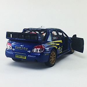 Kinsmart 2007 Subaru Impreza WRC #7, Blue Color 1:36 DieCast Model Toy Car Collection Collectible