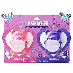 Lip Smacker BFF Sugar Bear Lip Balm Duo- Pink & Purple Luv U Straw-Beary Much! / Grapeful-4-U!