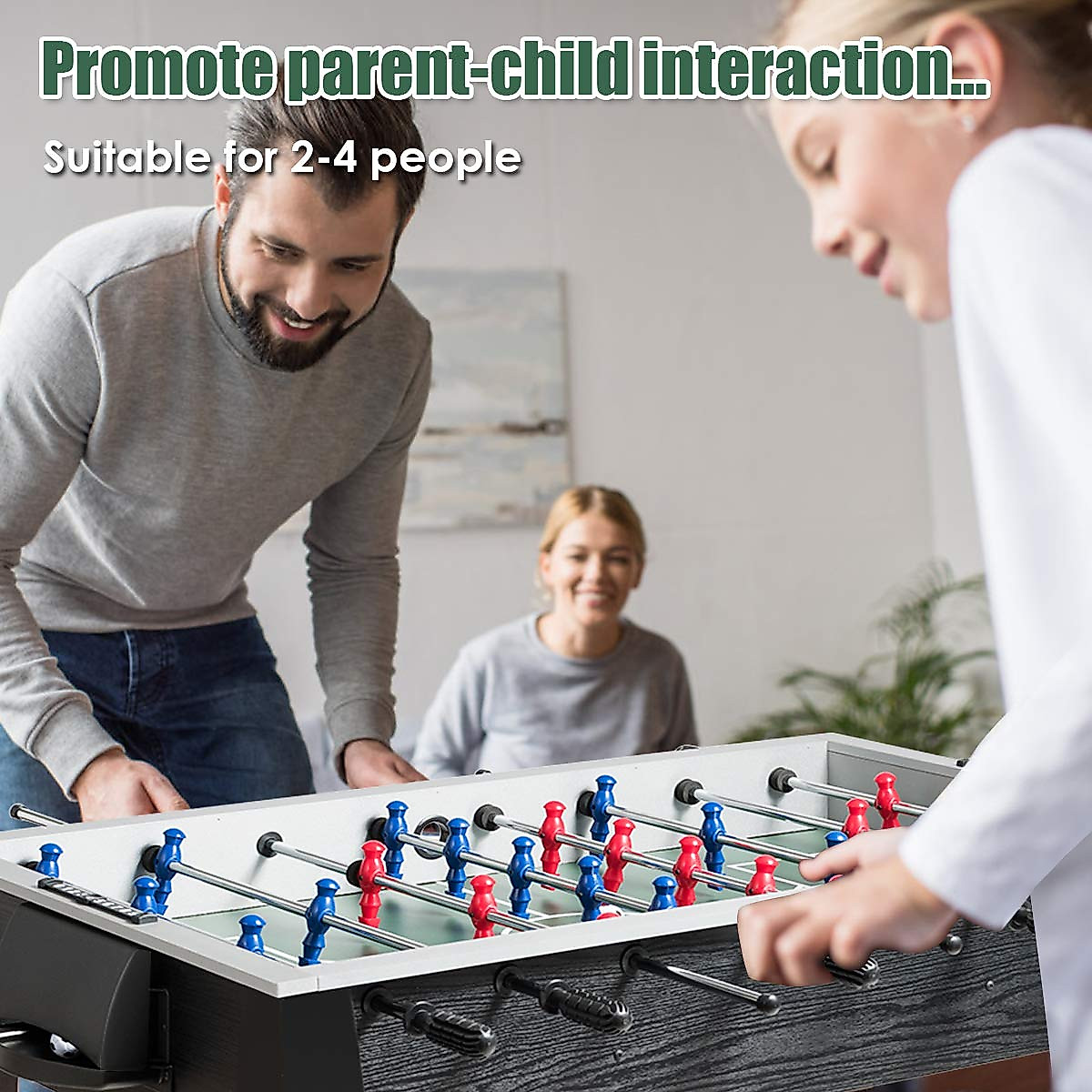 Giantex Foosball Table, Wooden Soccer Table Game w/Footballs, Suit for 4 Players, Competition Size Table Football for Kids, Adults, Football Table for Game Room, Arcades (48 inch, Black)