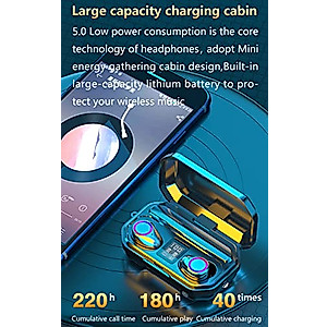 True Wireless Earbuds Smallest Mini Ear Buds IPX7 Waterproof Sport Headphones Tiny Sleep Earphones 180H Long Battery Life with Microphone LED Lightweight for Running Cycling Sleeping Android iOS