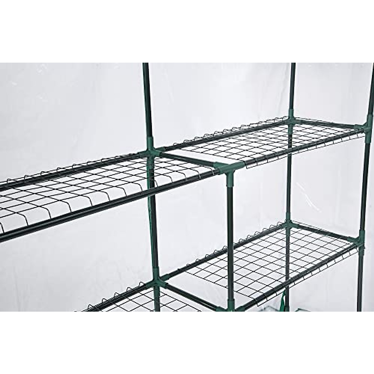 Miracle-Gro 4'8" x 4'8" x 6'5" All-Season Small Walk-in Greenhouse with 8 Wire Shelves for Outdoors, Easy-Access and Durable, Translucent