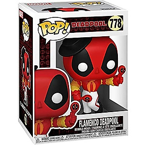 POP Marvel: Deadpool 30th - Flamenco Deadpool Funko Vinyl Figure (Bundled with Compatible Box Protector Case), Multicolor, 3.75 inches