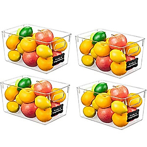 Homeries Pantry Organizer And Storage bins, Clear Cabinet Organizers And Storage for Kitchen, Pantry, Cabinets, Countertops, for Storing Packets, Spices, Sauce, Snacks, Cans, (Fruits Organizer)