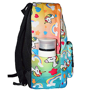 Chiclinco Kids Rainbow Unicorn Backpack Back to School Back Pack for Little Girls Age 5-12 Years Old (Purple)