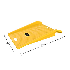 Driveway Curb Ramp - Heavy Duty, Portable Curb Ramp with 1000lb Capacity - for Furniture Dollies, Hand Trucks, or Moving Carts by Stalwart (Yellow)