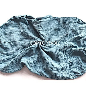 Muslin Baby Lounger Cover Soft Organic Cotton Slipcover Fits Newborn Lounger for Baby Boys and Girls (Blue)