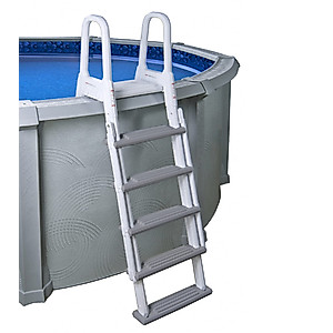 Blue Wave NE1202 Heavy Duty A-Frame Ladder for Above Ground Pools,White/Gray