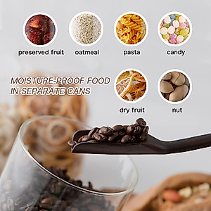 Claplante 8 Pack Glass Food Storage Containers Jars with Airtight Bamboo Lid, 30oz Pantry Organization Jar for Spice, Tea, Flour & Sugar Container, Canister Set for Kitchen Counter, Glass Terrarium