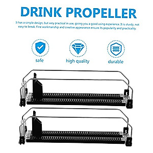 ULTECHNOVO 2pcs Propeller Plastic Organizers Rotating Rack Mount Plastic Water Bottles Drink Holder Drink Propeller Tool Can Storage Organizer Pantry Soda Black To Rotate Display Rack