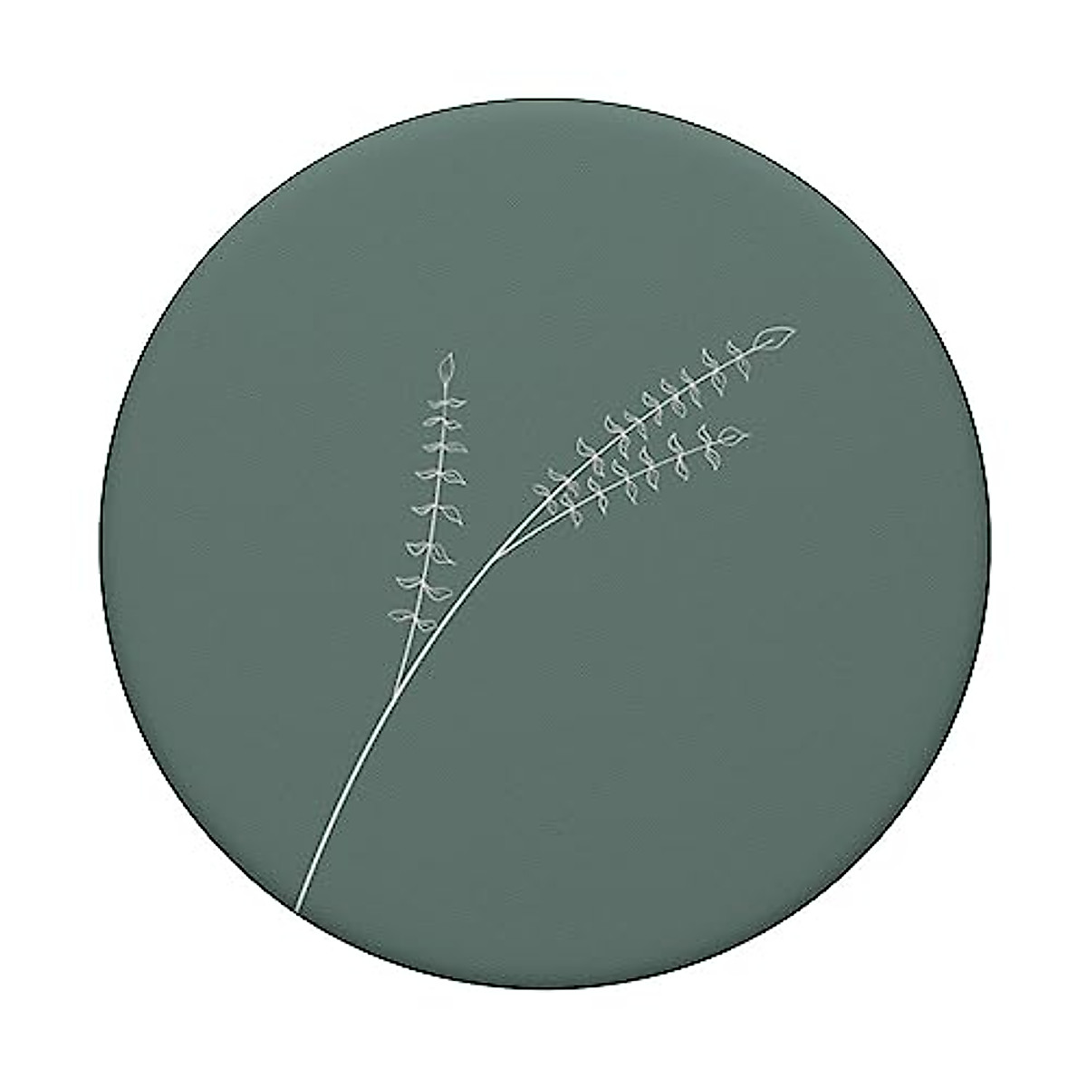 Sage Green Hand Drawn Leaf Botanical Plant Minimalistic PopSockets Standard PopGrip