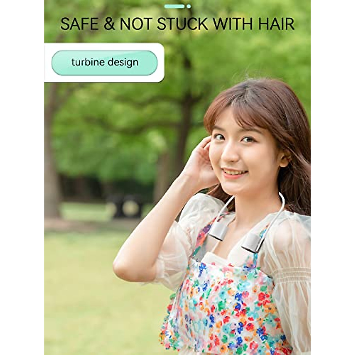 KARTPIX Portable Strong Wind Neck Fan with Ultra Quiet 360° Adjustable Rotation 3 Speeds Rechargeable Neck Fan Hands-Free Foldable for Indoor Outdoor scenes Activities (White)