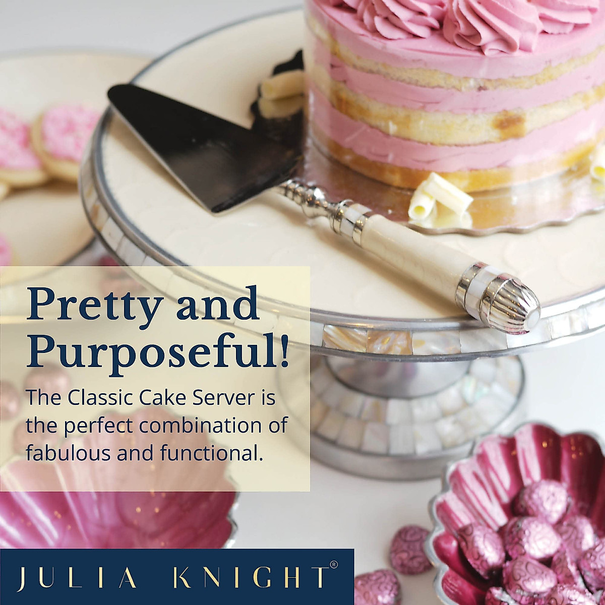 Julia Knight Classic Cake Server, Snow, White