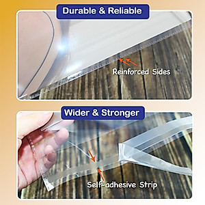 PigPotParty 9"x12", Clear Plastic Cellophane Bags, 100 Count Self Sealing Cello Bags for Packaging T Shirt, Clothes, Product - Plastic Sealable Bags for A4, Letter, Magzines, Book Gift, Artwork